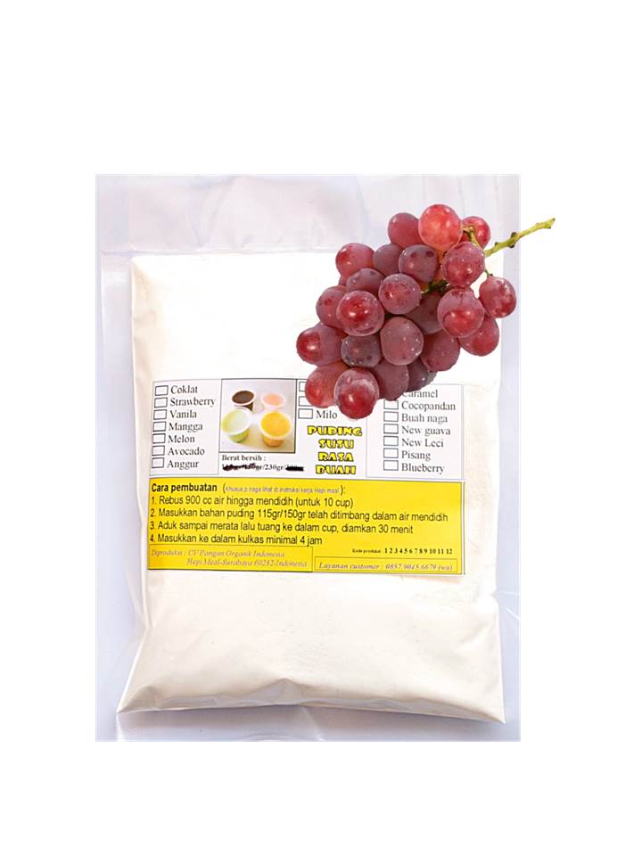Jual Pudding Susu Rasa Anggur 2 x 150 Gram tanpa cup (20 porsi)